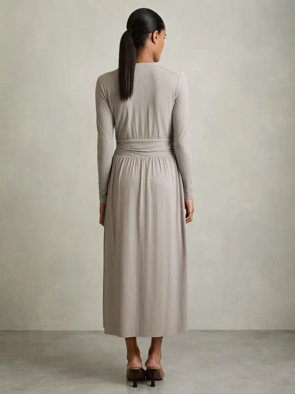 REISS Madeline Midi Dress Ribbed