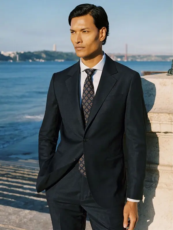 REISS Wool Single-breasted Check Suit Blazer Tailored-fit