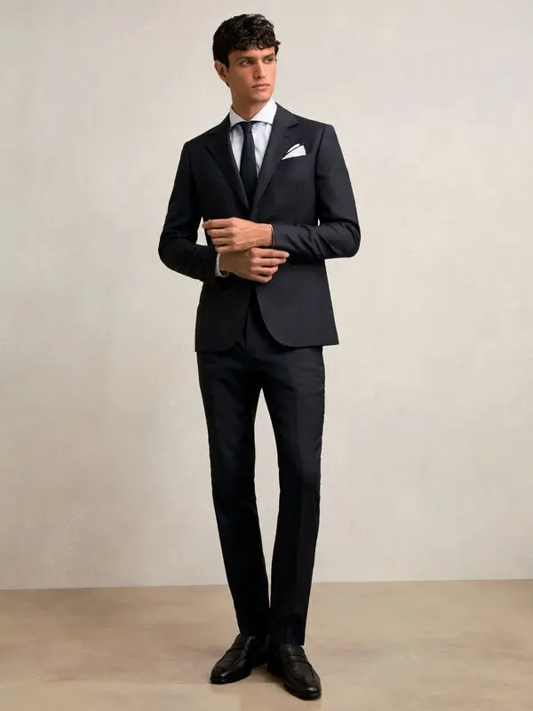 REISS Wool Single-breasted Check Suit Blazer Tailored-fit