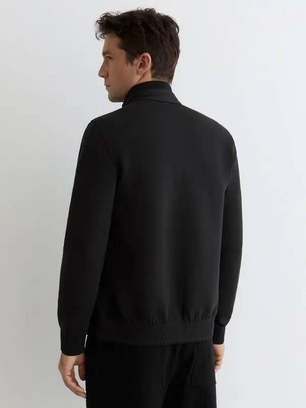 REISS Hybrid Interlock-jersey Quilted Jacket