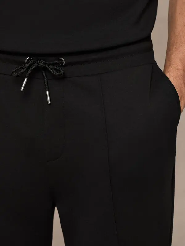 REISS Stretch-jersey Tailored Joggers - Black