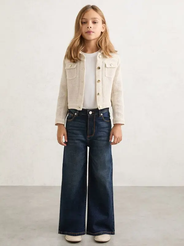 REISS 3-9 Yrs Cotton-blend Textured Trucker Jacket