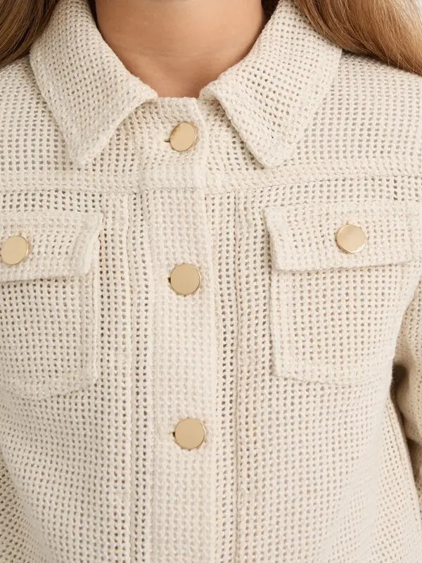 REISS 3-9 Yrs Cotton-blend Textured Trucker Jacket
