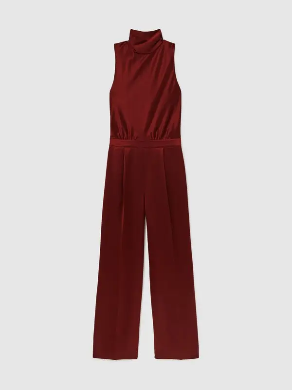 REISS Satin Cape-sash Jumpsuit