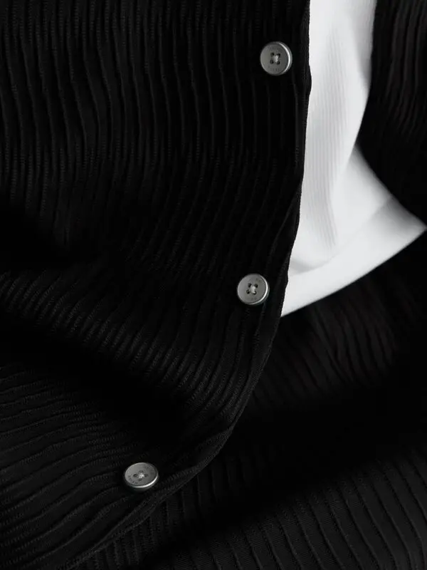 REISS Wave-jacquard Cuban-collar Shirt Regular-fit