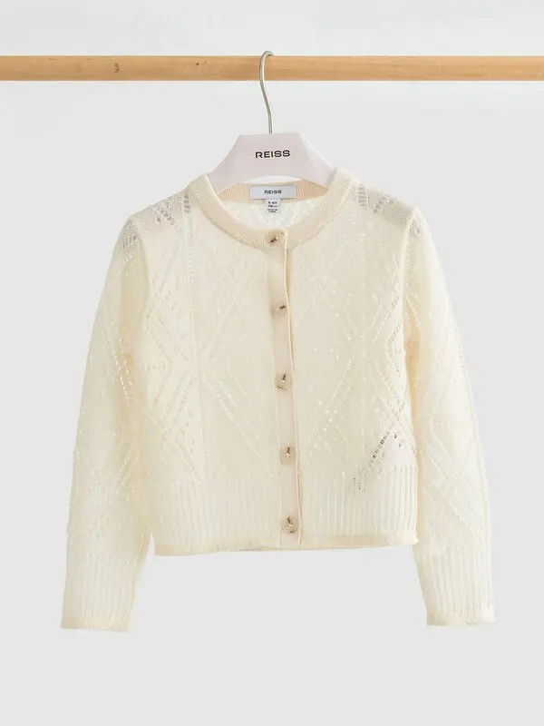 REISS Cotton-blend Open-knit Cardigan