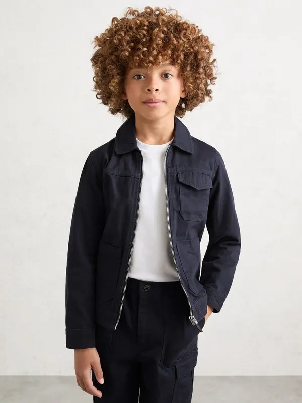 REISS 3-9 Yrs Cotton Zip-through Utility Jacket