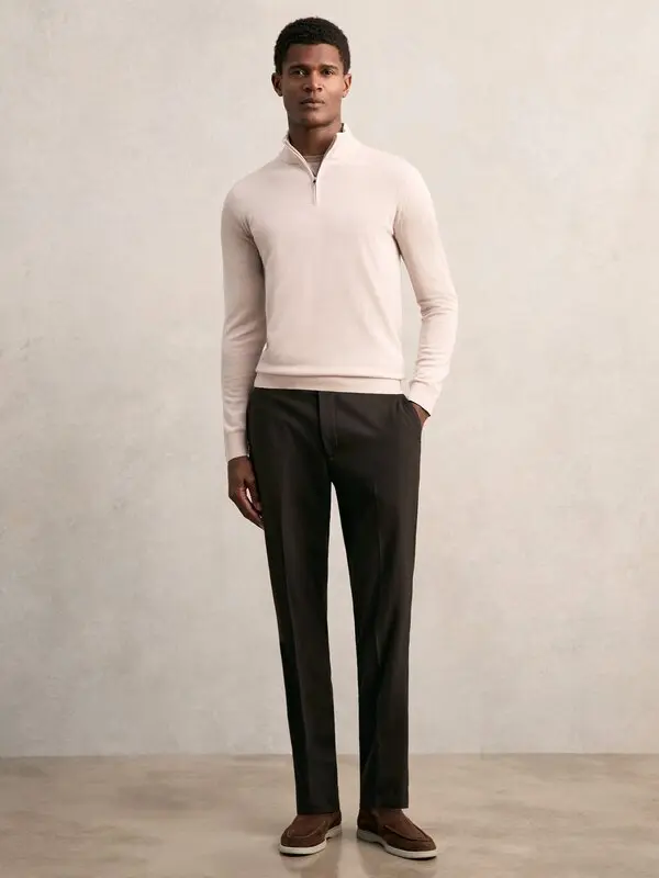 REISS Wool Half-zip Jumper