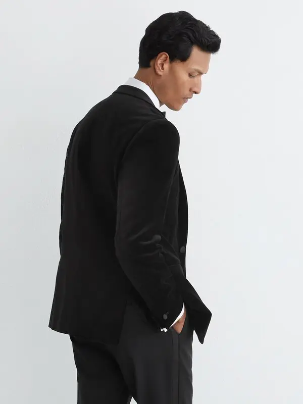 REISS Ace Tailored Fit Velvet Single-breasted Blazer