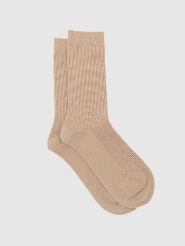 REISS Cotton-blend Textured Socks - Neutral