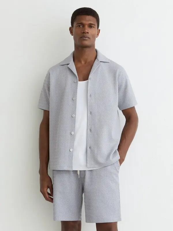 REISS Jacquard Textured Drawstring Shorts