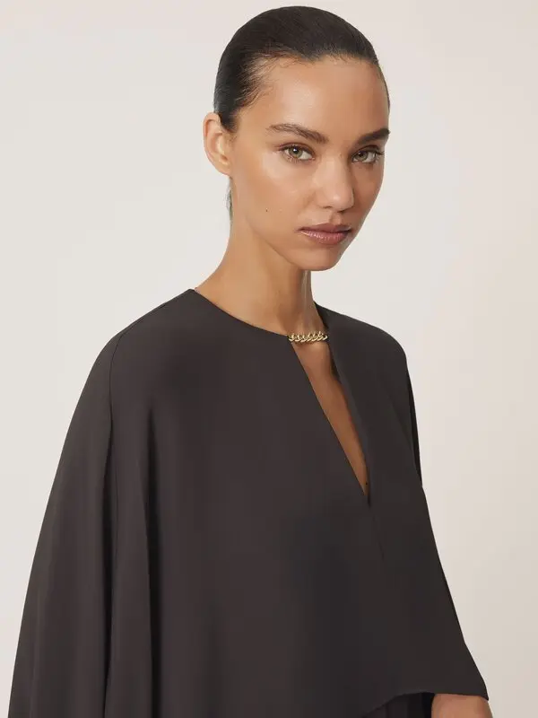 REISS Chain-detail Cape Mini Dress - Black
