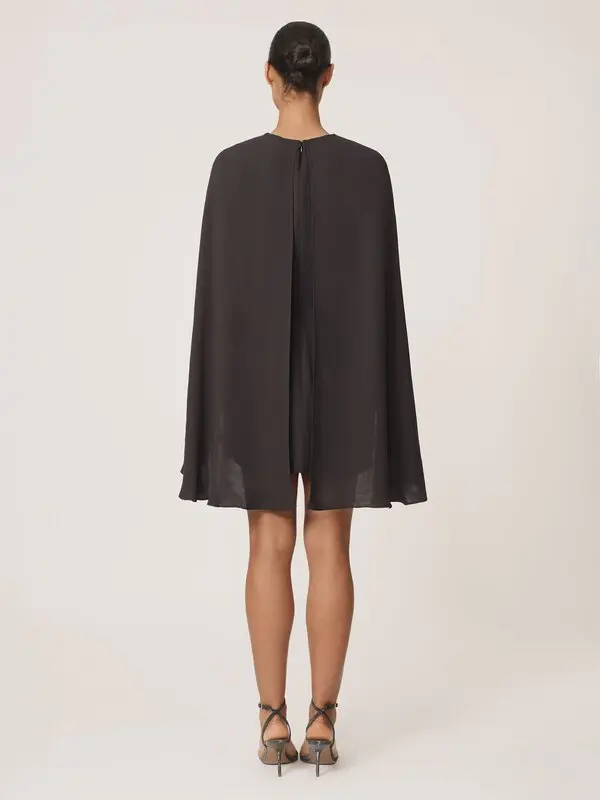 REISS Chain-detail Cape Mini Dress - Black