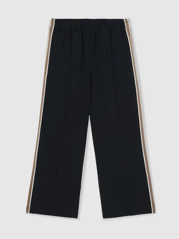 REISS Cotton Blend Straight-leg Trousers With Side Stripes