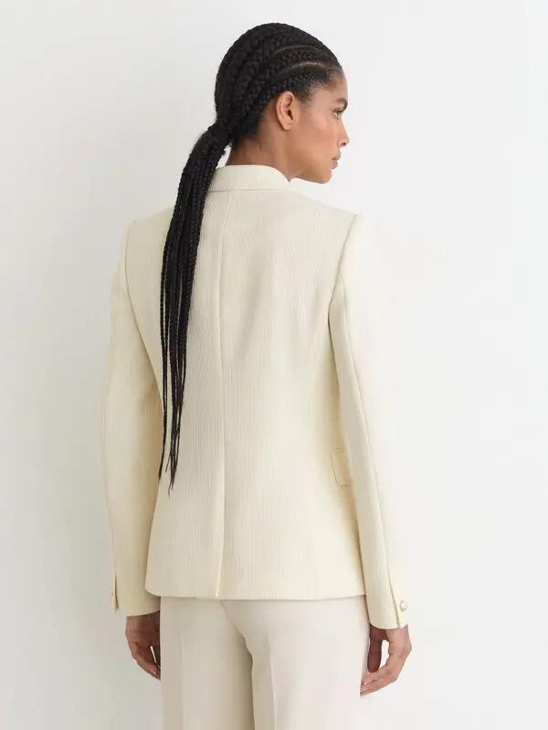 REISS Petite Tailored Fit Textured Double Breasted Blazer