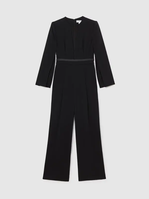 REISS Plunge-neck Split-sleeve Jumpsuit
