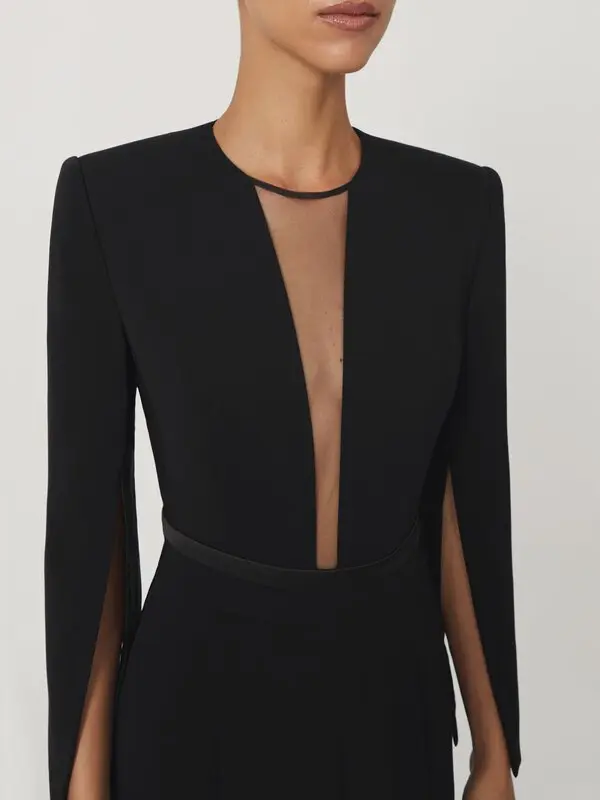 REISS Evora Plunge-neck Split-sleeve Jumpsuit