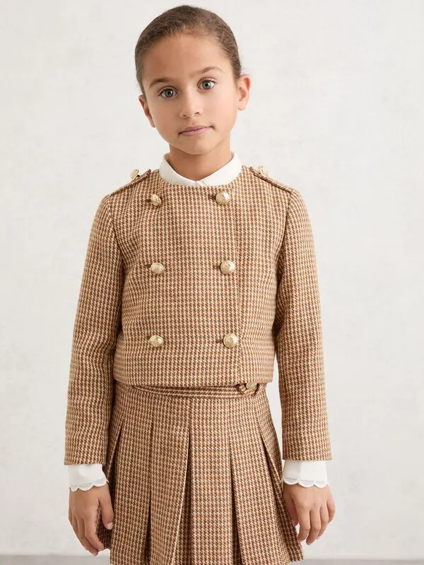 REISS 9-13 Yrs Puppytooth-check Fitted Jacket