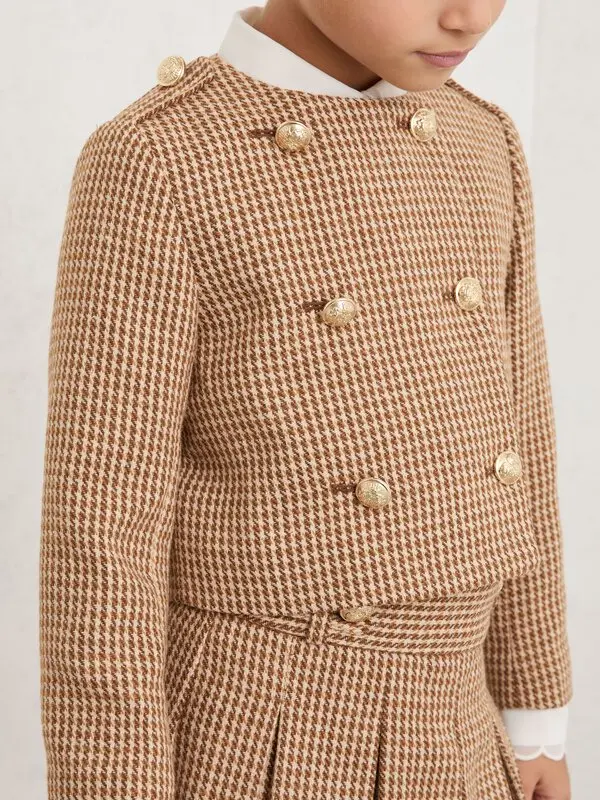 REISS 9-13 Yrs Puppytooth-check Fitted Jacket