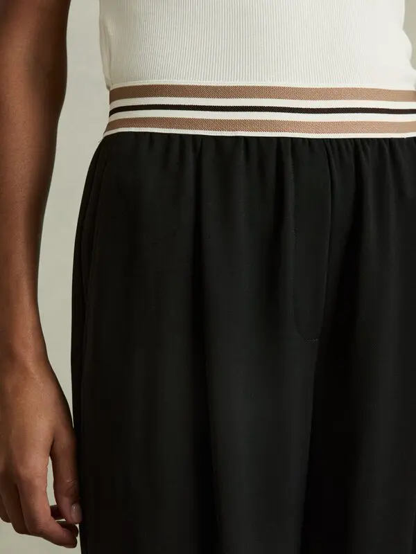 REISS Stripe-waistband Wide-leg Trousers