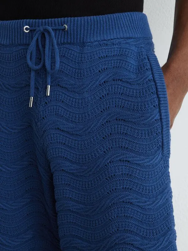 REISS Cotton-blend Wave-knit Tipped Shorts