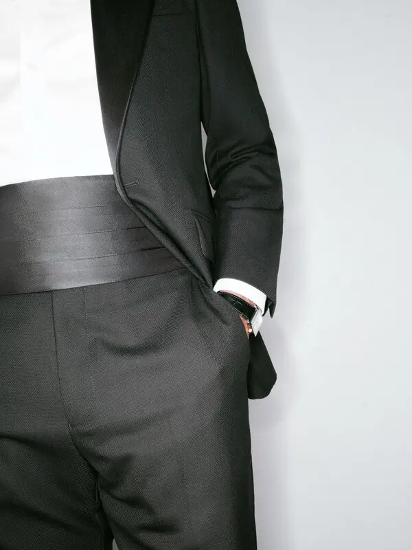 REISS Silk Cummerbund - Black