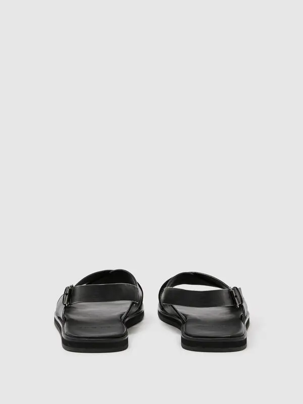 REISS Leather Crossover Sandals
