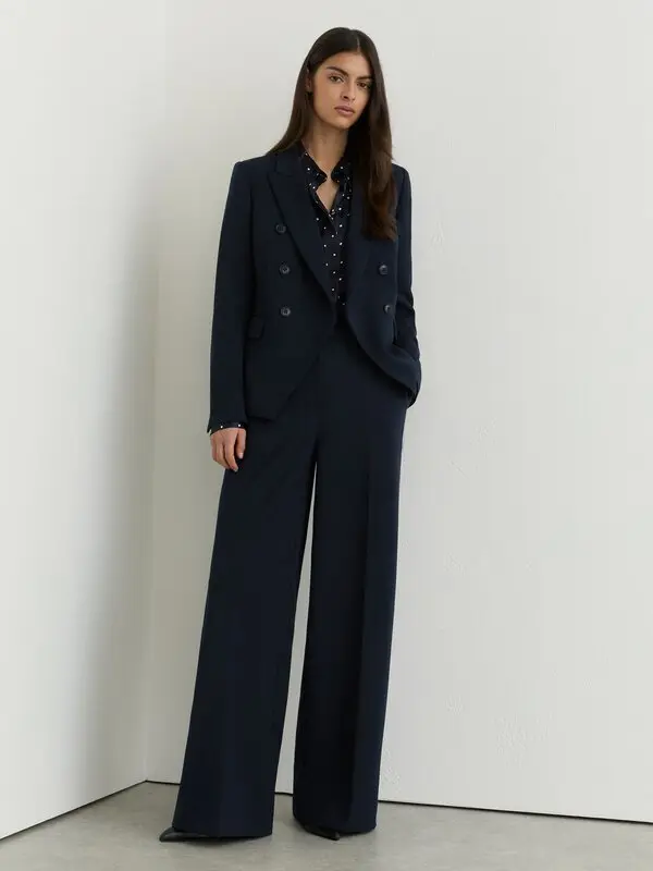 REISS Double-breasted Suit Blazer - Navy