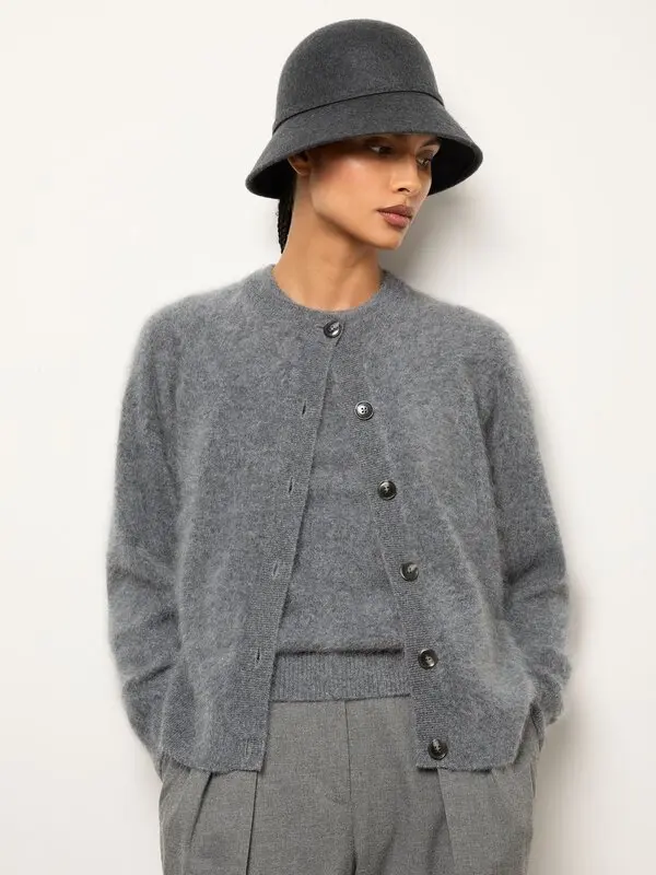 REISS Felted-wool Bucket Hat - Grey