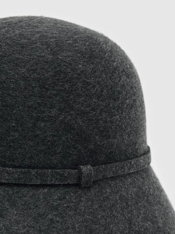 REISS Felted-wool Bucket Hat - Grey