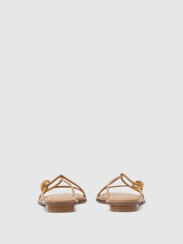 REISS Leather Twist-strap Flat Sandals