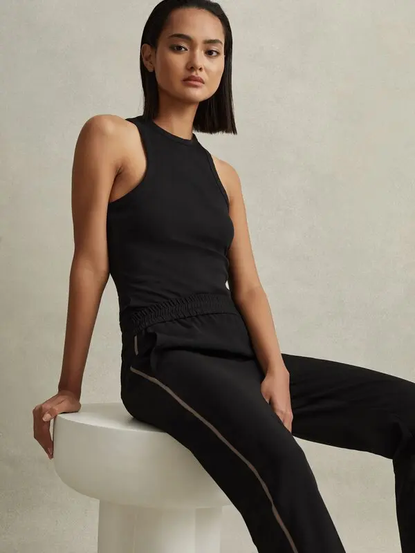 REISS Elasticated Side Stripe Tapered Trousers