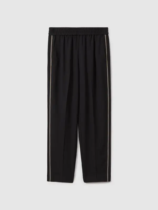 REISS Elasticated Side Stripe Tapered Trousers