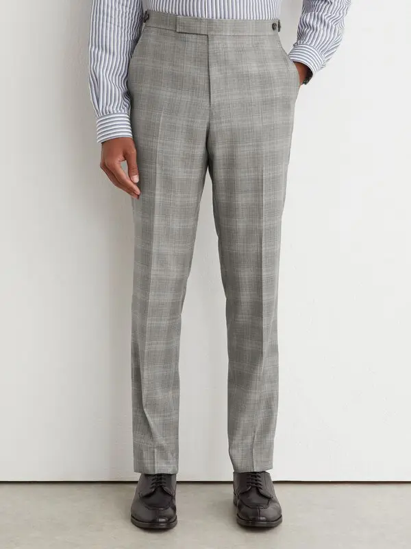 REISS Wool Check Side-adjuster Suit Trousers Classic-fit