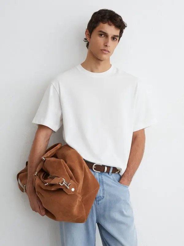 REISS Cotton Carlo-print Relaxed-fit T-shirt - White