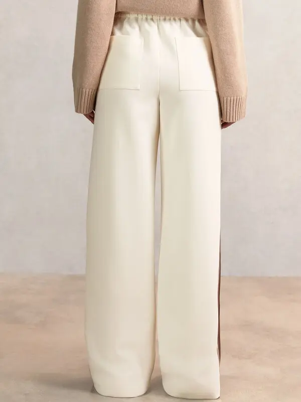 REISS Robyn Side Stripe Wide Leg Trousers