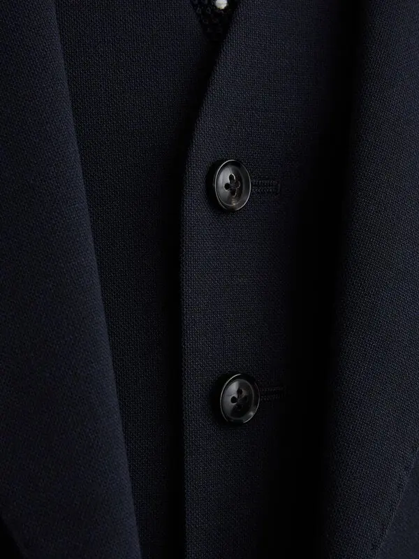 REISS Belmont Single-breasted Wool Blend Waistcoat - Navy