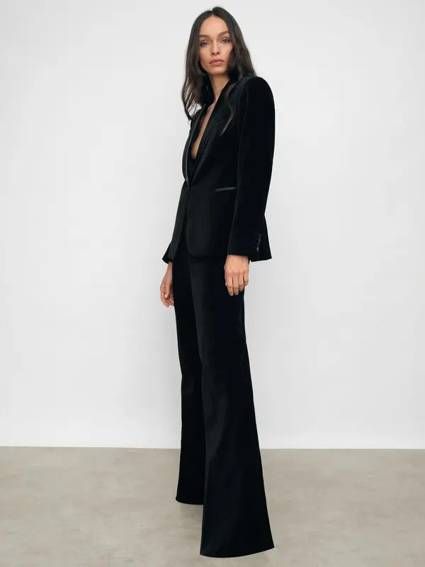 REISS Velvet Flared Trousers