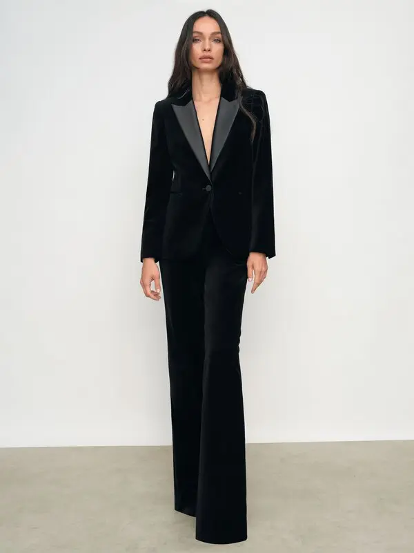 REISS Velvet Flared Trousers