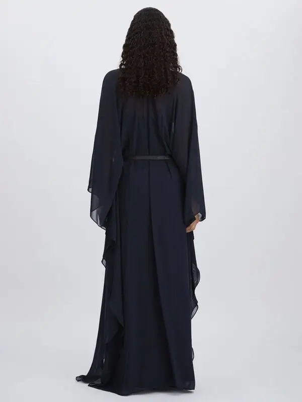 Halston Blue Bell Sleeve Maxi Dress - Navy