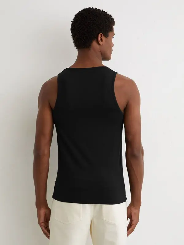REISS Cotton Stretch Vest - Black