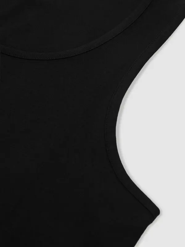 REISS Cotton Stretch Vest - Black