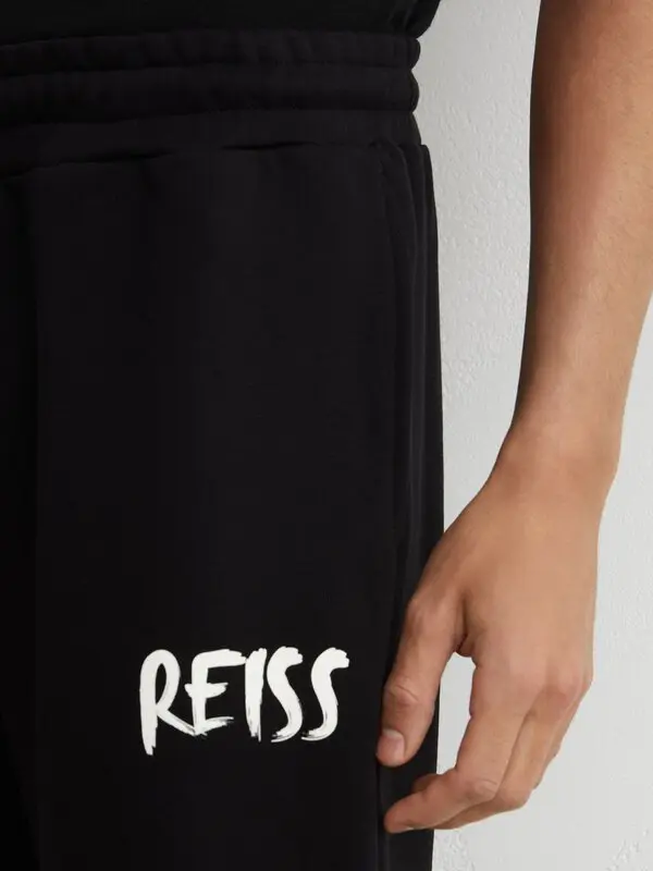 REISS Cotton Logo-print Cuffed Joggers