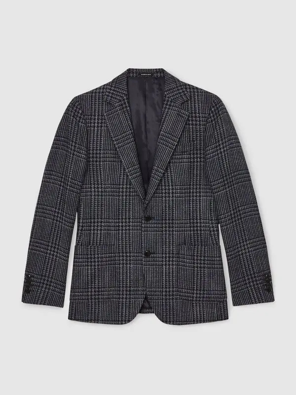 REISS Wool-blend Check Single-breasted Blazer Tailored-fit