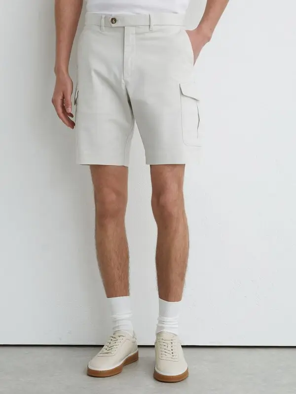 REISS Wicket Cotton Chino Shorts With Stretch