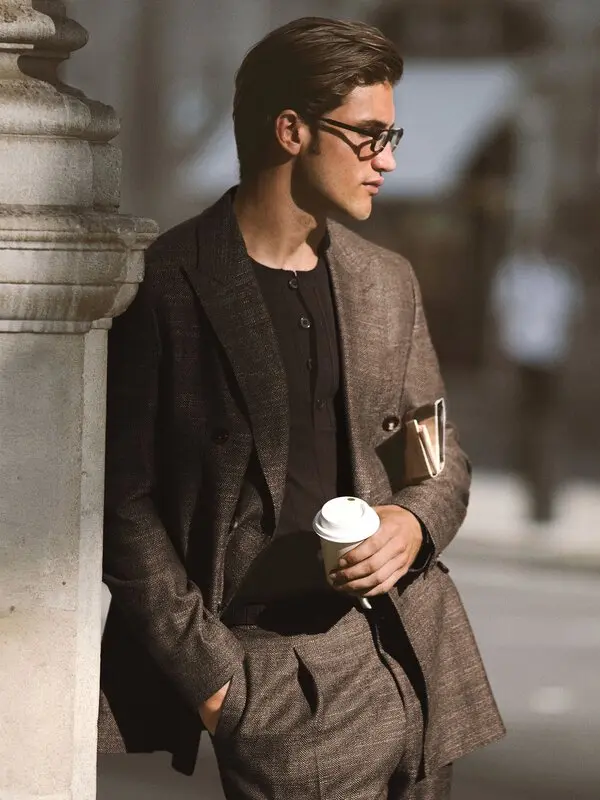 REISS Wool-blend Double-breasted Herringbone Blazer Classic-fit