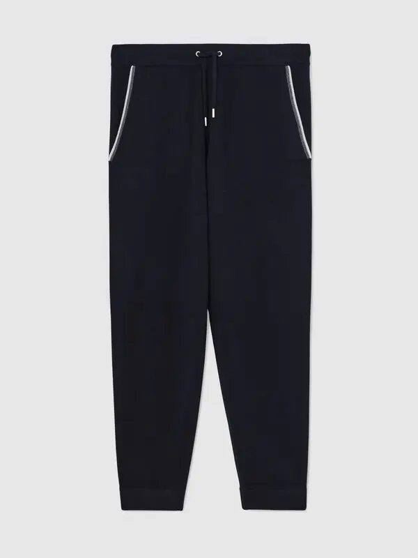 REISS Wool Tipped Drawstring Joggers