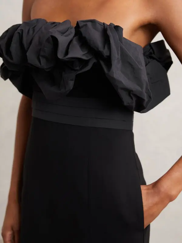 REISS Sculptural Strapless Mini Dress