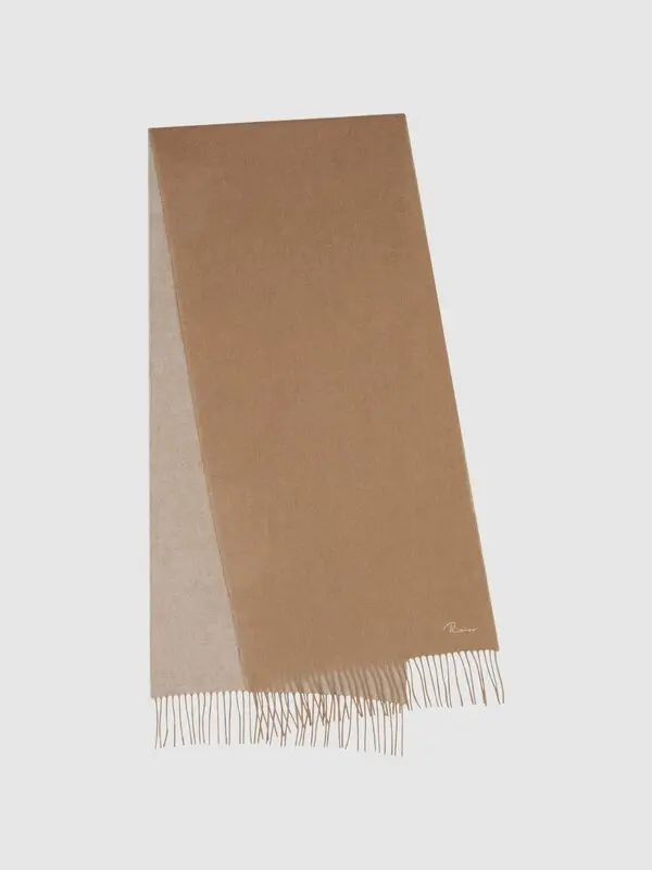 REISS Wool And Cashmere Scarf - Beige
