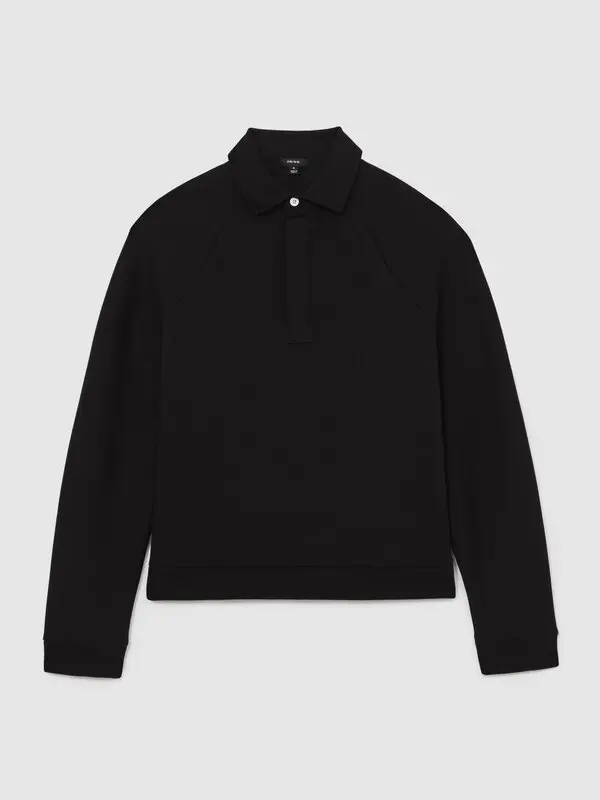 REISS Cotton-blend Fleece-back Polo Shirt